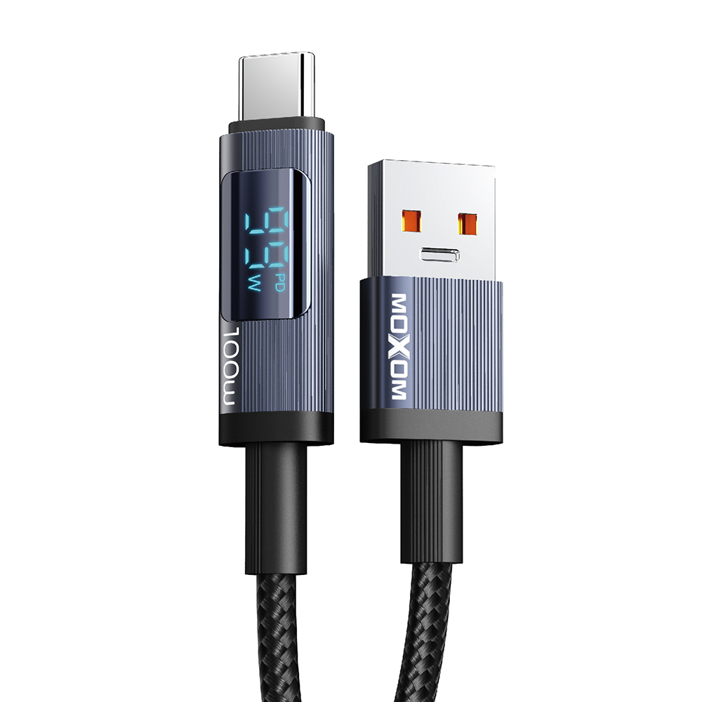 USB data kabal MOXOM LX-CB882 100W Type-C 1.2m crni