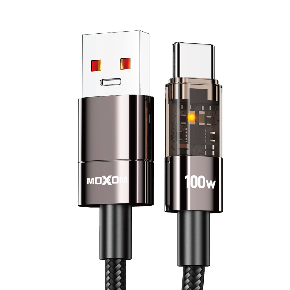 USB data kabal MOXOM LX-CB842 100W Type-C 1.2m crni