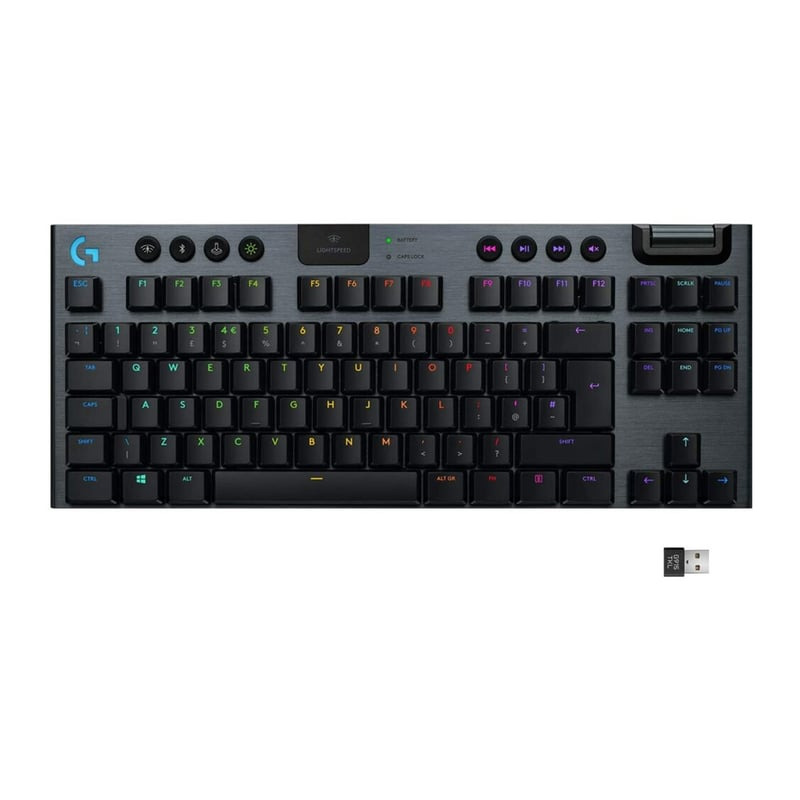 G915 Lightspeed Tenkeyless Wireless Gaming Kbd – GL Clicky – Carbon, US