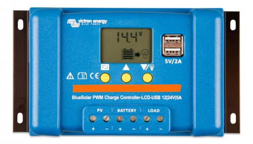 Regulator Victron BLUESOLAR PWM, LCD + 2x USB, 12/24V, 10A