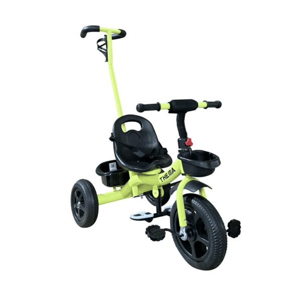 Tricikl TS-022 sa ručkom za guranje – zeleni