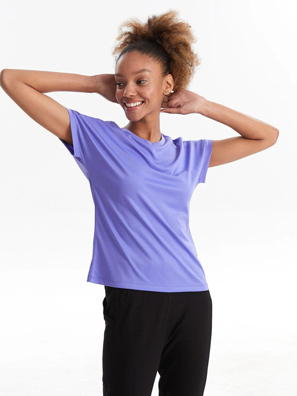 LCW Active Jednostavna ženska sportska majica sa okruglim izrezom kratkih rukava