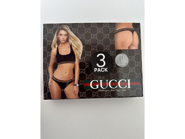 Gucci sivi zenski ves set tange bokserice top