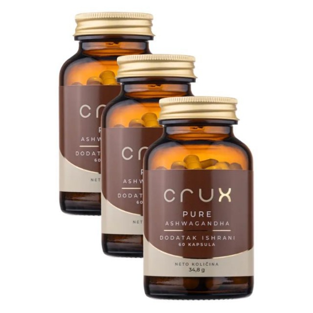 CRUX PURE ASHWAGANDHA kapsule, 60kom PAKET 3 KUTIJE