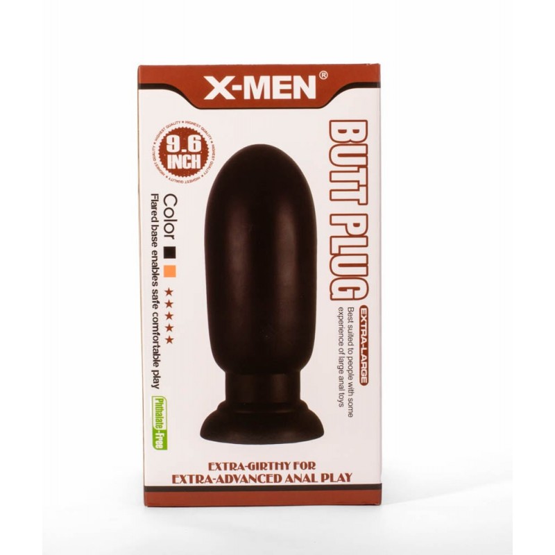 X-MEN 9.6" Huge Butt Plug Black 1, XMEN000082 / 7299
