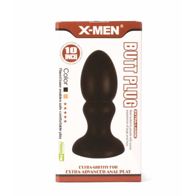 X-MEN 10" Huge Butt Plug Black 1, XMEN000081 / 7300