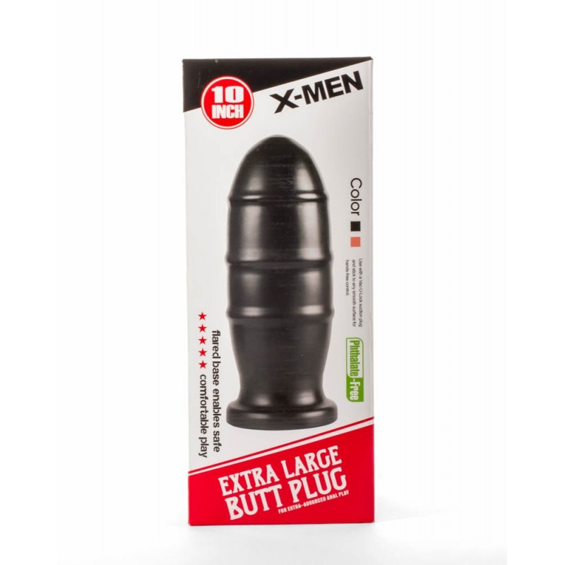 X-Men 10" Extra Large Butt Plug Black I, XMEN000182 / 8093