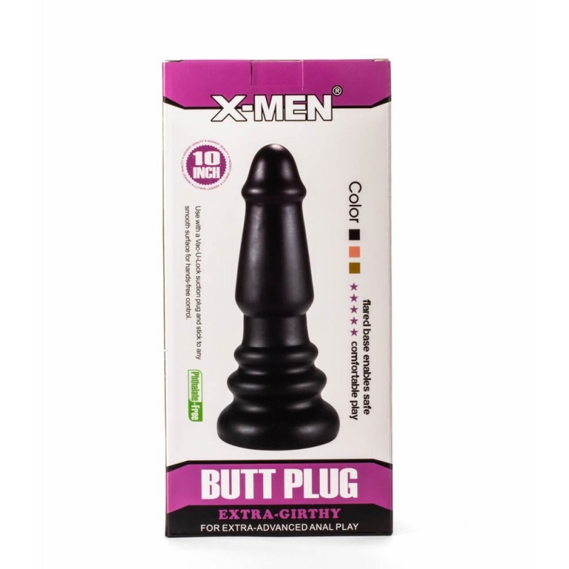 X-Men 10" Extra Girthy Butt Plug Black III, XMEN000162 / 8097