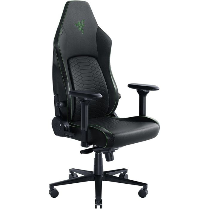 Razer Iskur V2 - Gaming Chair with Built-In Lumbar Support - Black with green sign