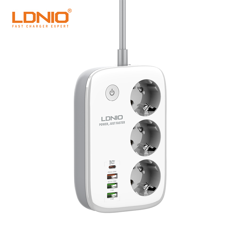 Pametni produzni kabl 3 uticnice + 4xUSB QC PD