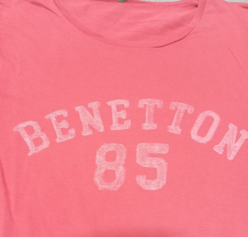 Men's T-shirt Benetton, bоја - Roze