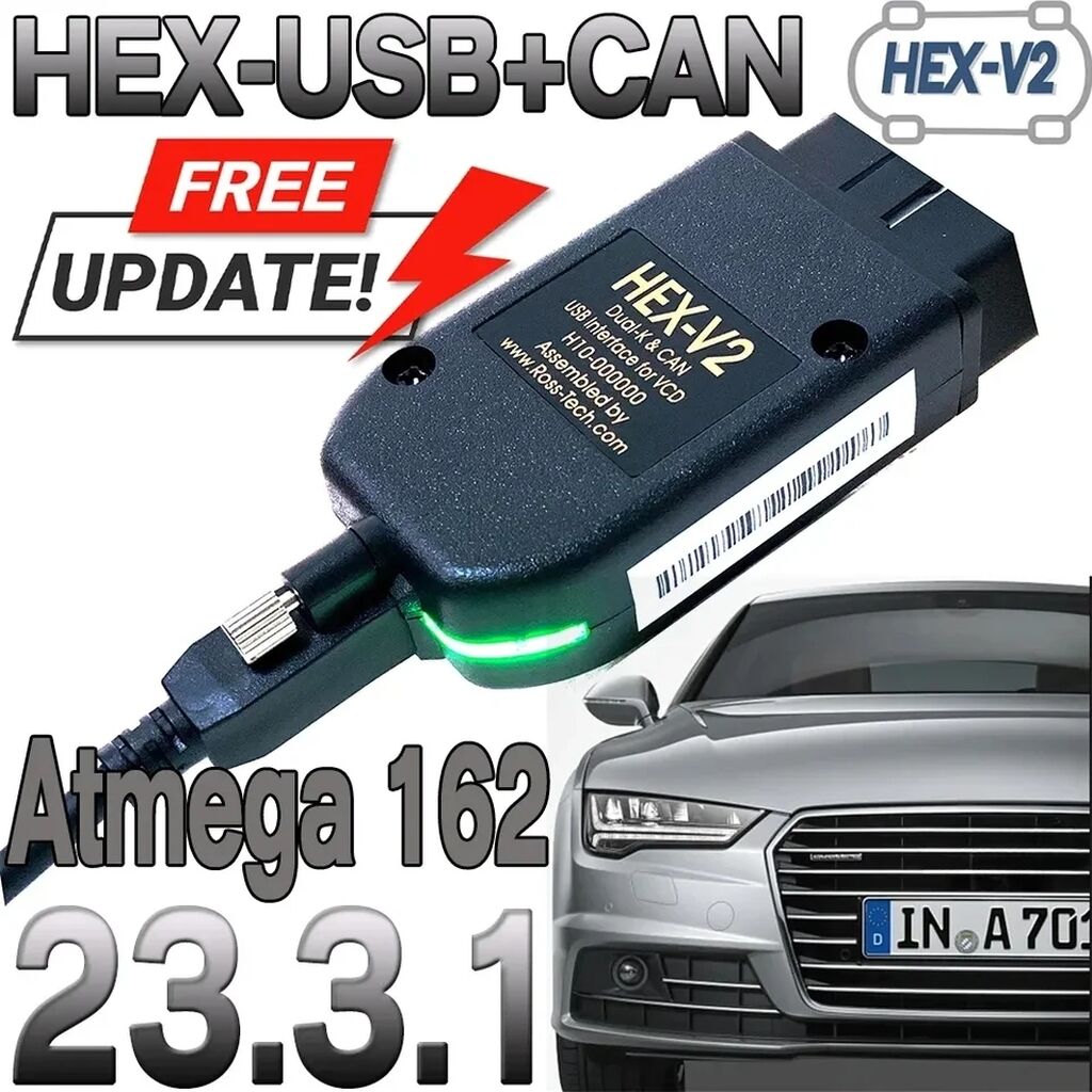 OBD 2 VCDS HEX V2 VAGCOM 23.3 ATMEGA162 za VW Audi Skoda Seat OBD 2