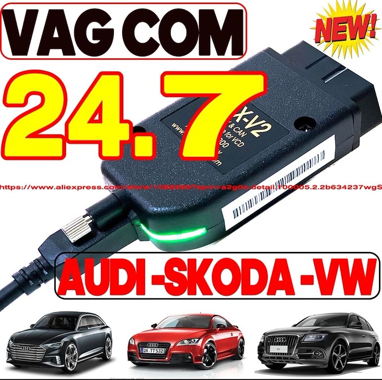 OBD 2 VCDS HEX V2 VAGCOM 23.3 ATMEGA162 za VW Audi Skoda Seat OBD 2