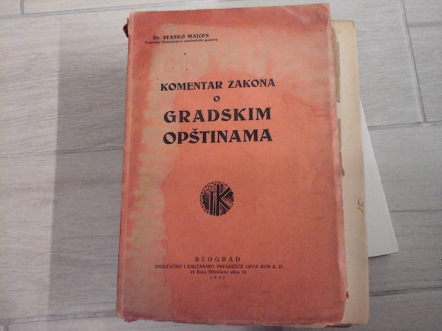 Komentar Zakona o gradskim opštinama Stanko Majcen