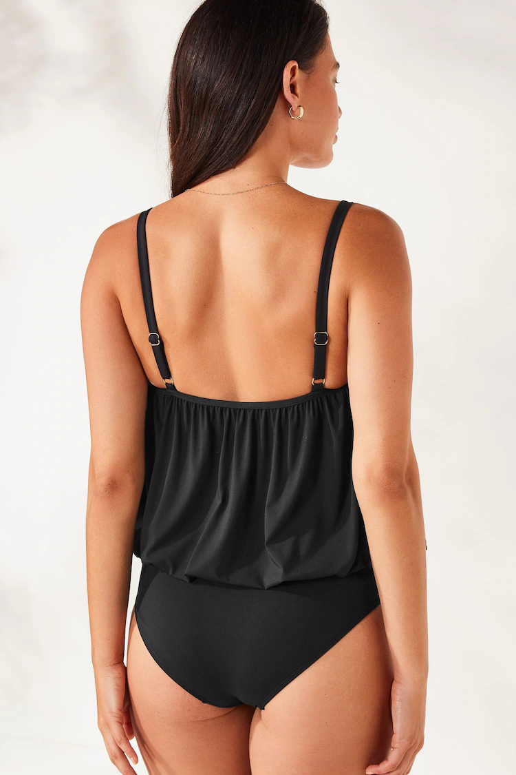 Black Blouson Shaping Swimsuit