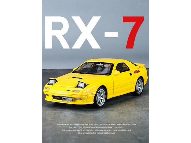 1:32 Mazda RX-7 sa svetlom i zvukom, žuti