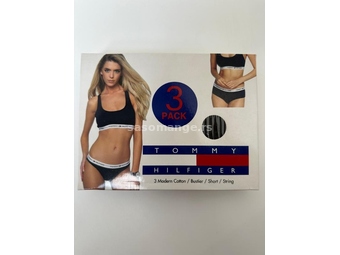 Tommy Hilfiger crni zenski ves set tange bokserice top