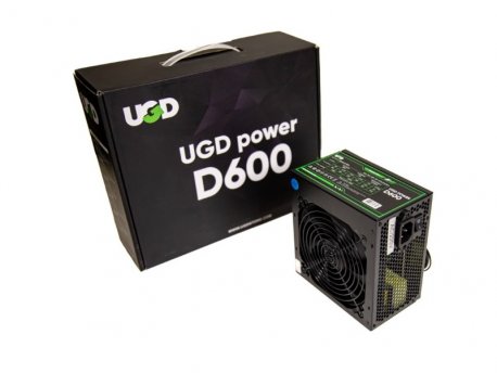 UGD NAPAJANJE D600 600W UGD POWER 12CM FAN, 20+4PIN, 4+4PIN, 3XSATA, 1XIDE, 2X6+2PIN BLACK