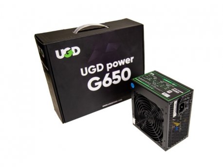 UGD NAPAJANJE G650 650W UGD POWER 12CM FAN, 20+4PIN, 4+4PIN, 4XSATA, 2XIDE, 2X6+2PIN 80PLUS, BLACK