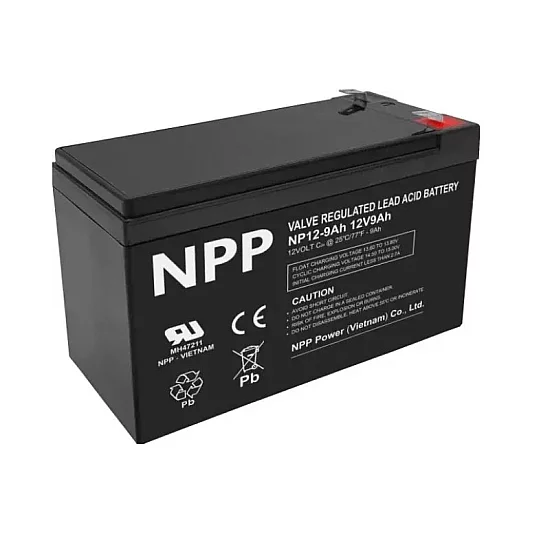 NPP NP12V-9AH, AGM BATTERY, C20=9AH, T1, 151X65X94X100, 2,5KG, BLACK CENA