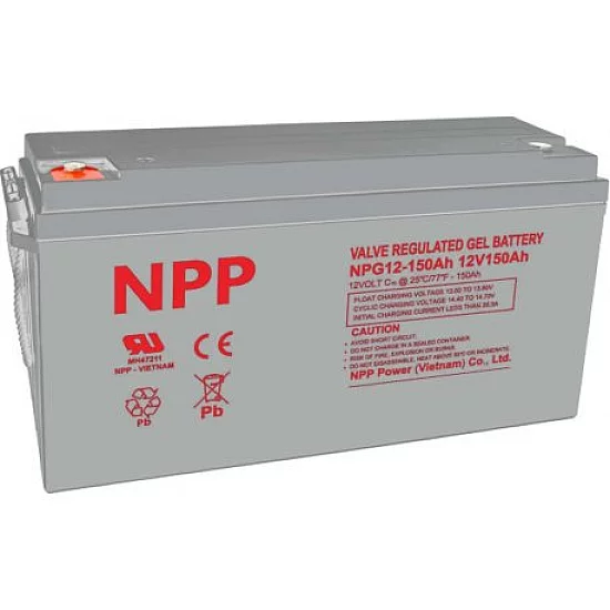 NPP NPG12V-150AH, GEL BATTERY, C20=150AH, T16, 485*172*240*240, 38,5KG, LIGHT GREY CENA