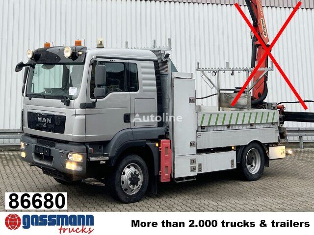 MAN TGM 13/15.290 4X4 BL, Seilwinde kamion s ravnom platformom