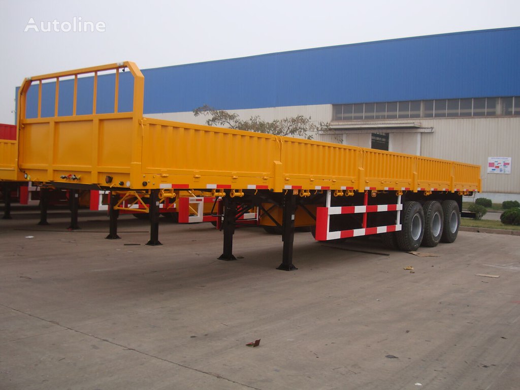 60 Ton Drop Side Wall Fence Semi Trailer Sidewall dropside 3 Axl poluprikolica platforma