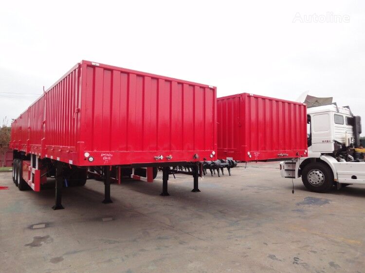 Factory High Quality 3 Axle 40 Ton 600 Mm Side Wall Cargo Fence poluprikolica platforma