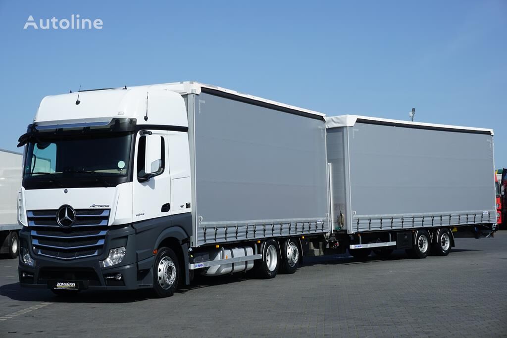 Mercedes-Benz ACTROS / 2542 / ACC / EURO 6 / ZESTAW PRZESTRZENNY 120 m3 kamion sa klizna zavesa cerada + prikolica sa kliznom ceradom