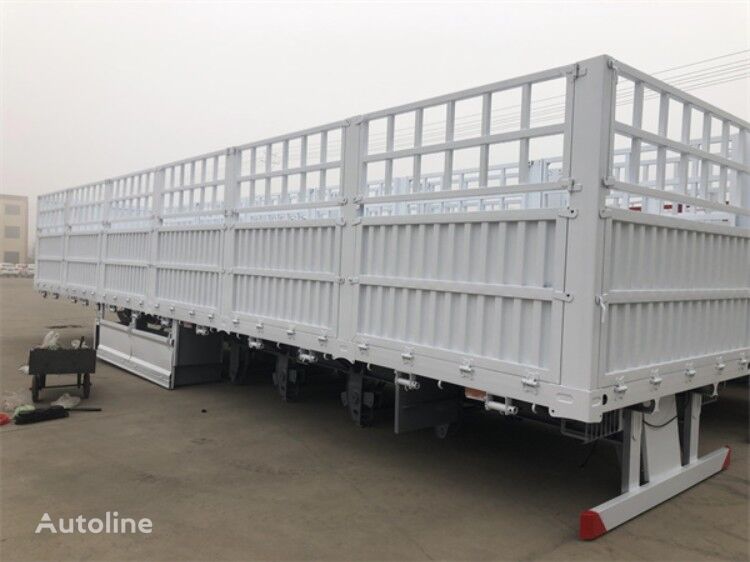 3/4 axles 60 80t animal transport stake fence cargo truck traile poluprikolica za prevoz zrna