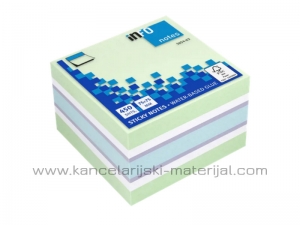 INFO NOTES 5654-62 samolepljivi blok 75x75mm GREEN MIX kocka 1/450