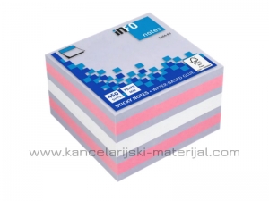 INFO NOTES 5654-63 samolepljivi blok 75x75mm VIOLET MIX kocka 1/450