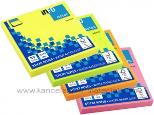 INFO NOTES samolepljivi blok 75x75mm BLISTAVE BOJE