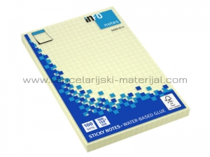 INFO NOTES samolepljivi blok 100x150mm SA KVADRATIĆIMA