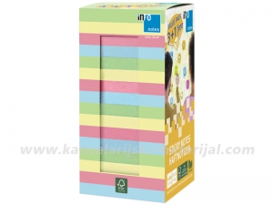 INFO NOTES Pastel Mix Pack 75x75mm 400L, 3+1 kocka gratis