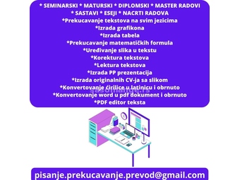 Pisanje, prekucavanje i uređivanje radova i tekstova