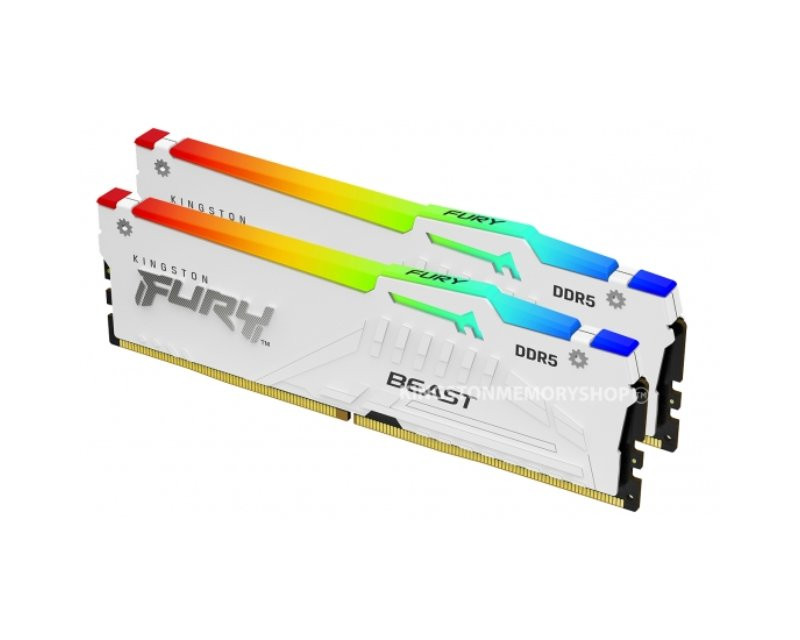 KINGSTON - DIMM DDR5 32GB (2x16GB kit) 6800MT/s KF568C34BWEAK2-32 FURY Beast White RGB EXPO