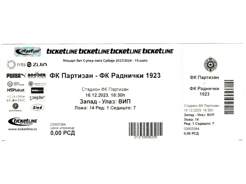 2023/Dec, PARTIZAN - RADNIČKI KG! Besprekorna.