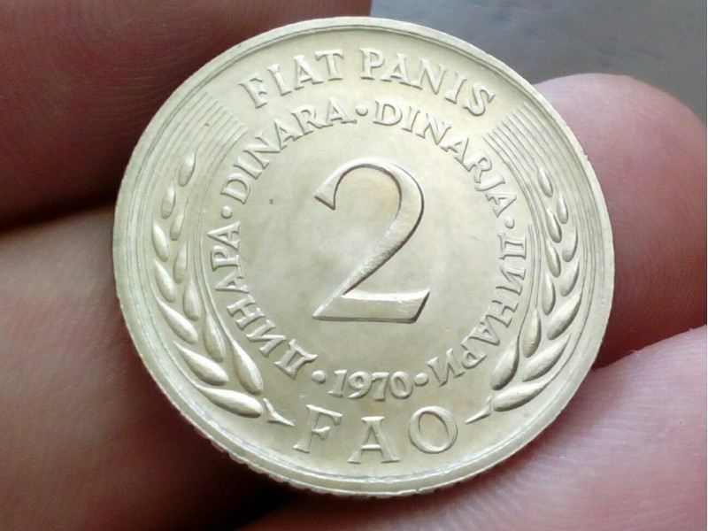 SFRJ, 2 dinar 1970 FAO, Jubilarac