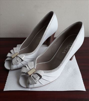 MASCIA kozne belo srebrne cipele br.37 kao nove