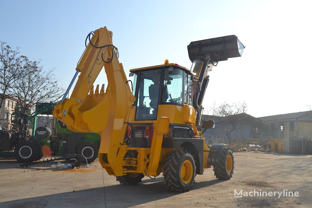 Mini 4x4 wheel telescope bucket loader with backhoe 360 degree b bager-utovarivač