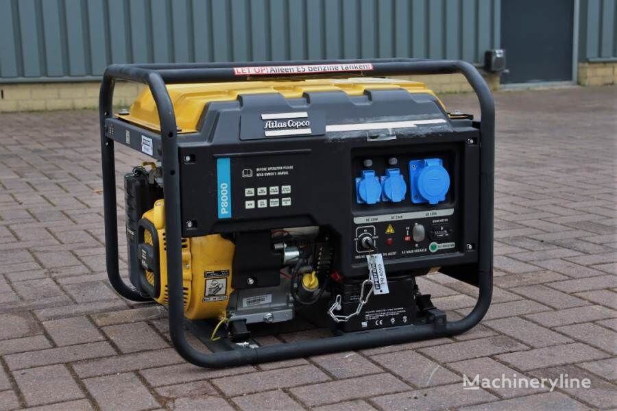 Atlas Copco P8000 Valid inspection, *Guarantee! Gasoline, 6.5 diesel generator