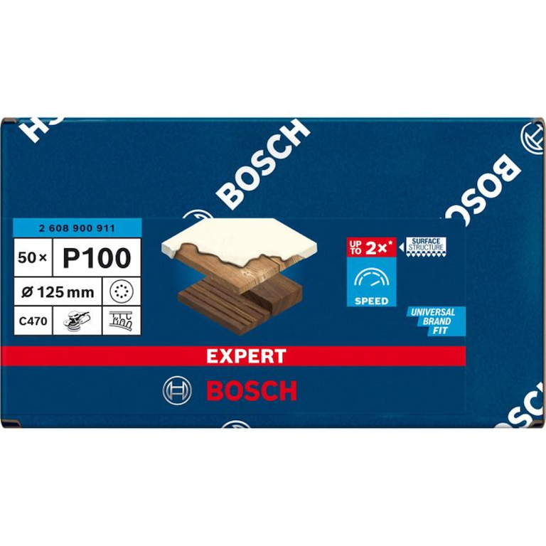 Bosch – EXPERT brusni list C470, 125mm P100; pakovanje od 50 komada – 2608900911