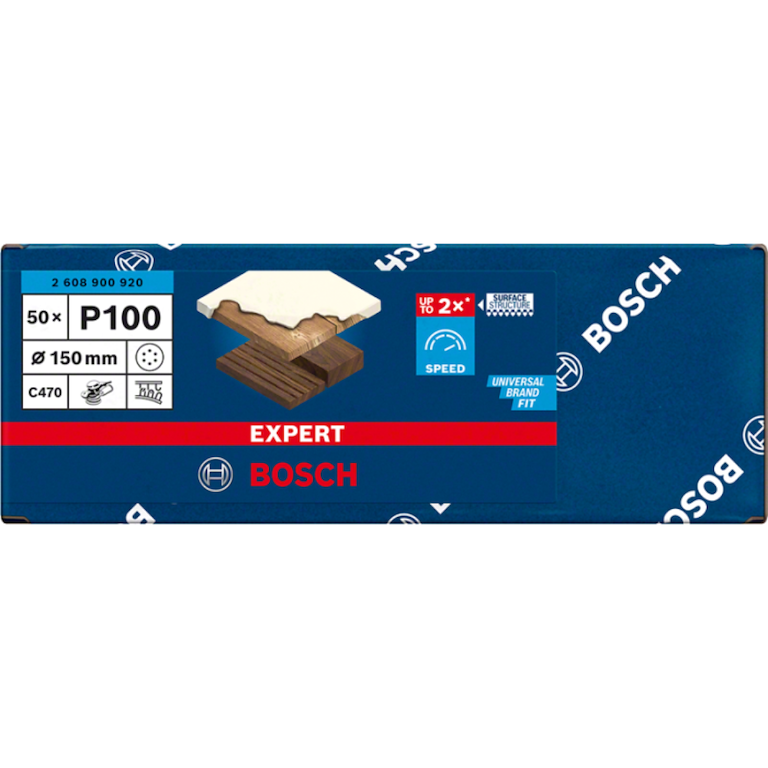 Bosch – EXPERT brusni list C470, 150mm P100; pakovanje od 50 komada – 2608900920