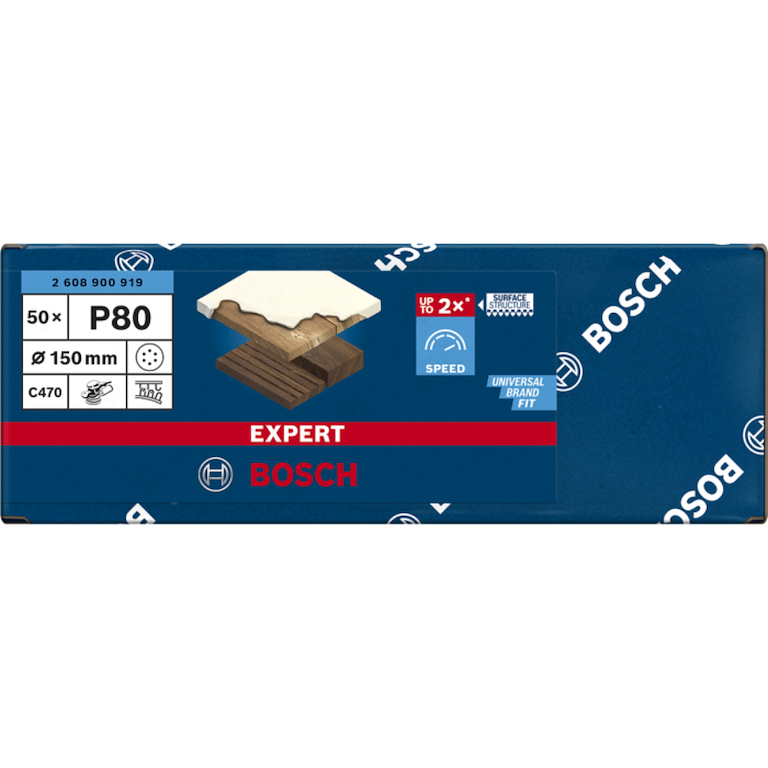 Bosch – EXPERT brusni list C470, 150mm P80; pakovanje od 50 komada – 2608900919