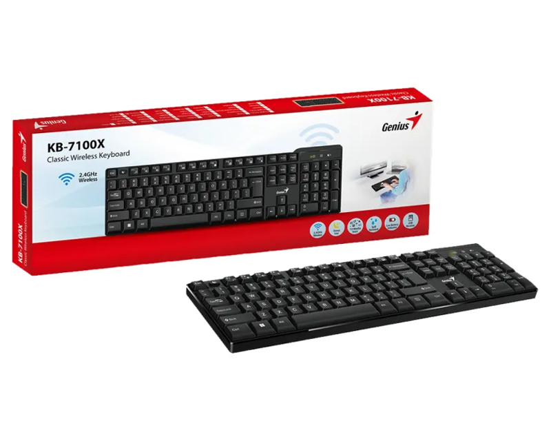 GENIUS KB-7100X Wireless USB YU wireless crna tastatura