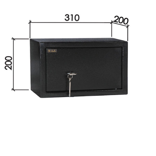 Dabel sef sa ključem sfk1 crna 200x310x200 mm