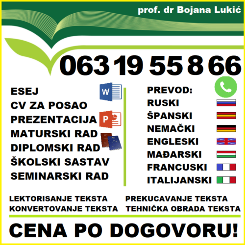 Prevod ruski, španski, nemački, engleski, mađarski, francuski i italijanski