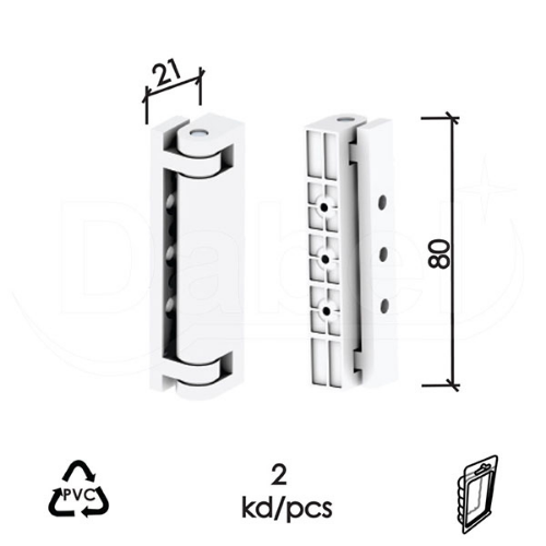 Dabel šarka za pvc prozor PRAKTIK Bela 80/21mm (2kom) DBP1