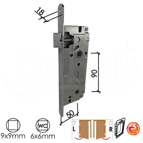 Dabel brava za drv vrata idea w hr 50/90/18/9/6 wc 6x6